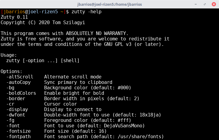 Zutty: una alternativa a Alacritty y Kitty escrita en C++. | Alcance Libre